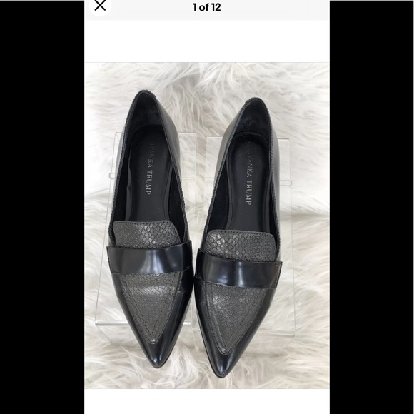 Ivanka Trump | Shoes | Ivanka Trump Itzessio Black Dark Silver Pointed ...